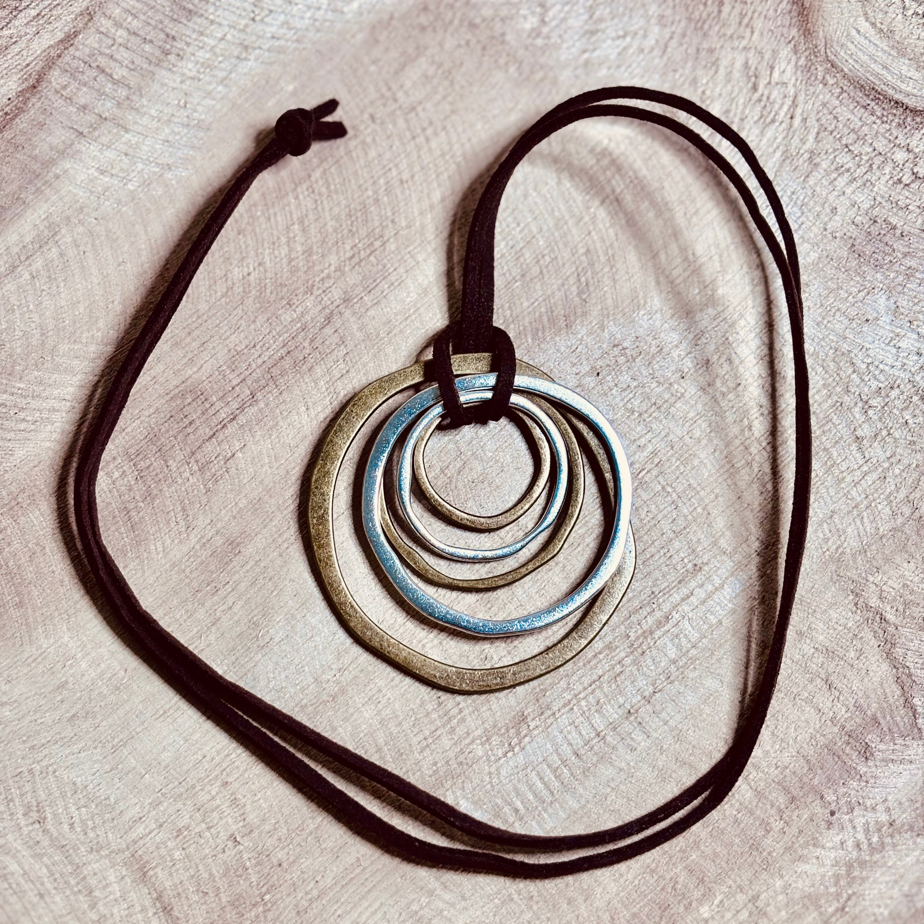 Celestial Loops Necklace – Antique Gold & Silver Rings – Bohohoo